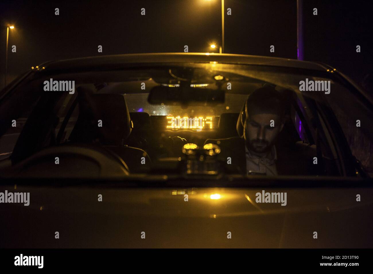 LED sign in unmarked Police patrol car , Hampshire, UK, 2015 Stock ...