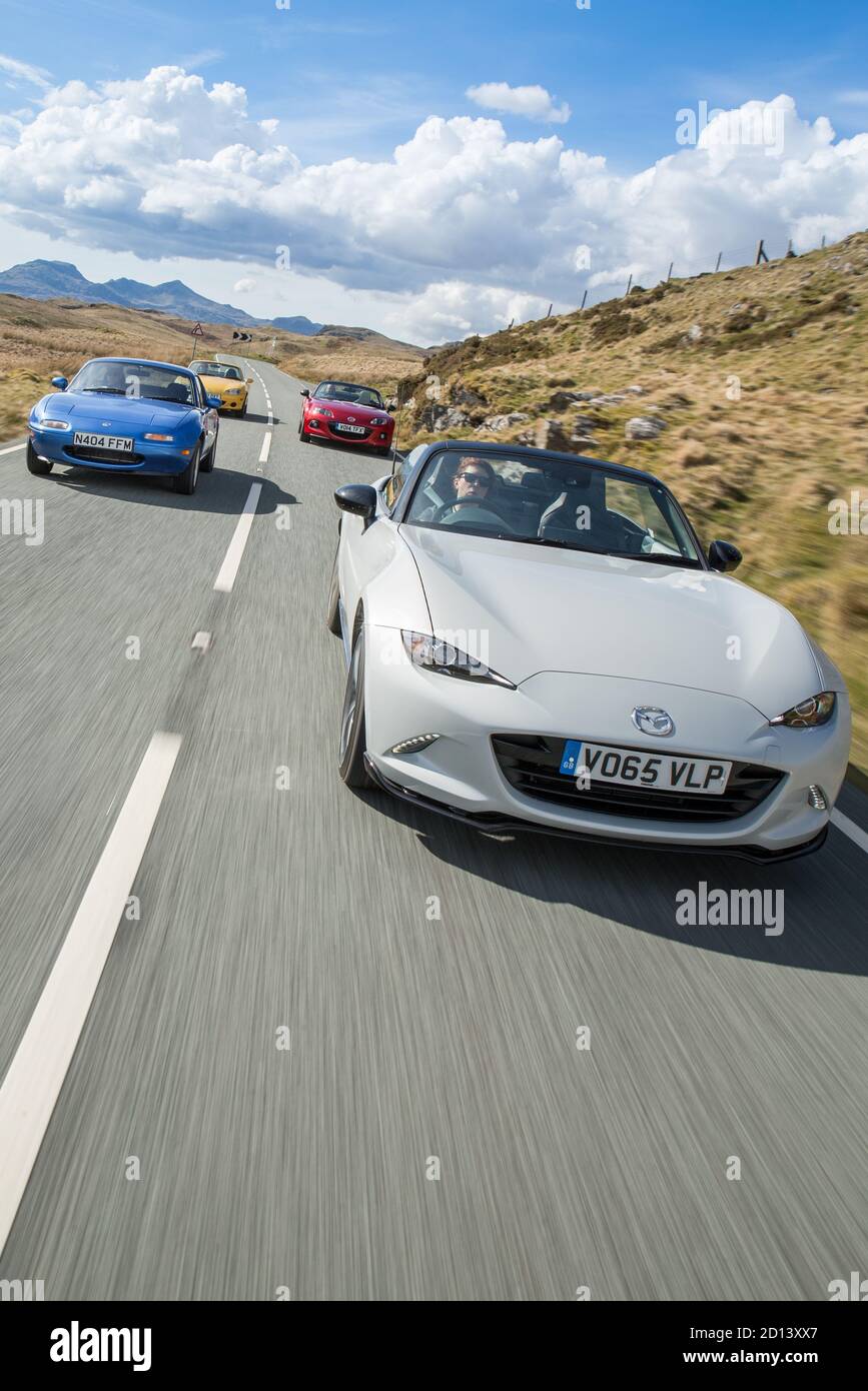 Mazda MX-5 Road Trip featuring all models of the car, 17th June 2016 ...