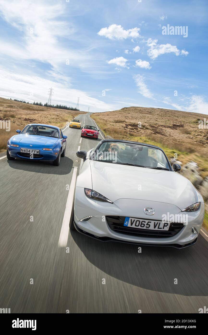 Mazda MX-5 Road Trip featuring all models of the car, 17th June 2016 ...