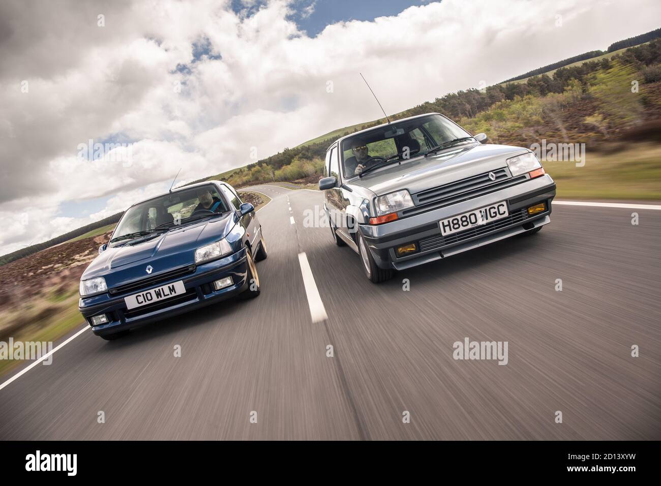 A Renault Clio mk 2 Williams and a Renault Clio mk 1 GT Turbo during a ...