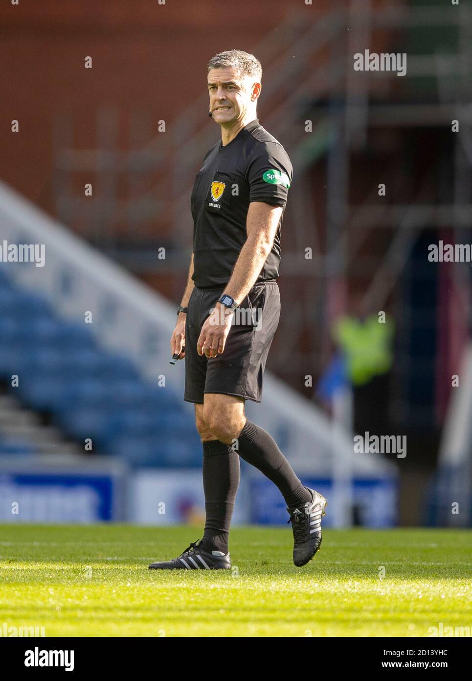 Referee Greg Aitken during the Scottish Premiership match at Ibrox ...