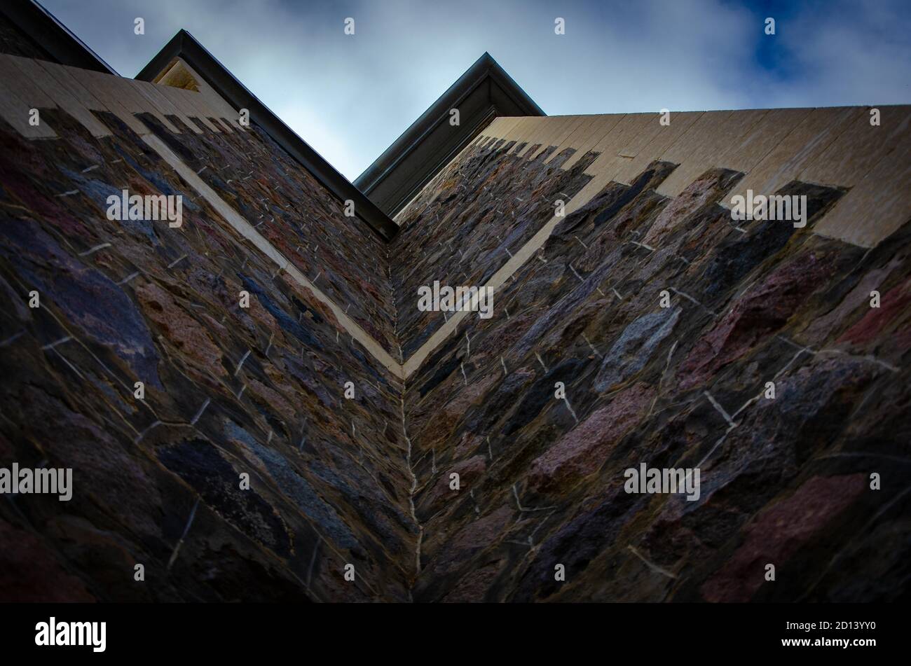 Low angle shot of the stone walls of a building Stock Photo - Alamy