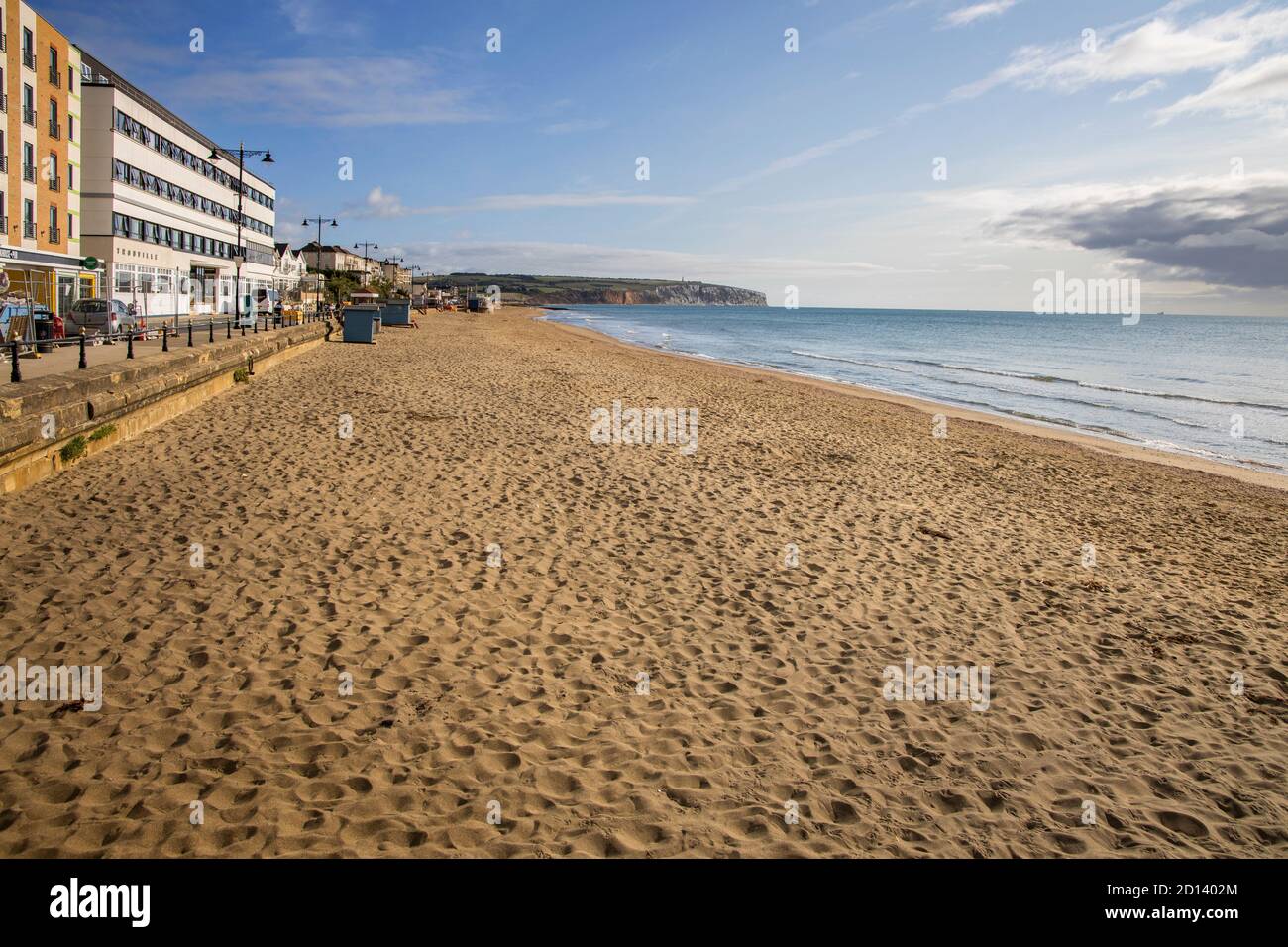 the fine sandy beach at sandown on the isle of wight Stock Photo - Alamy
