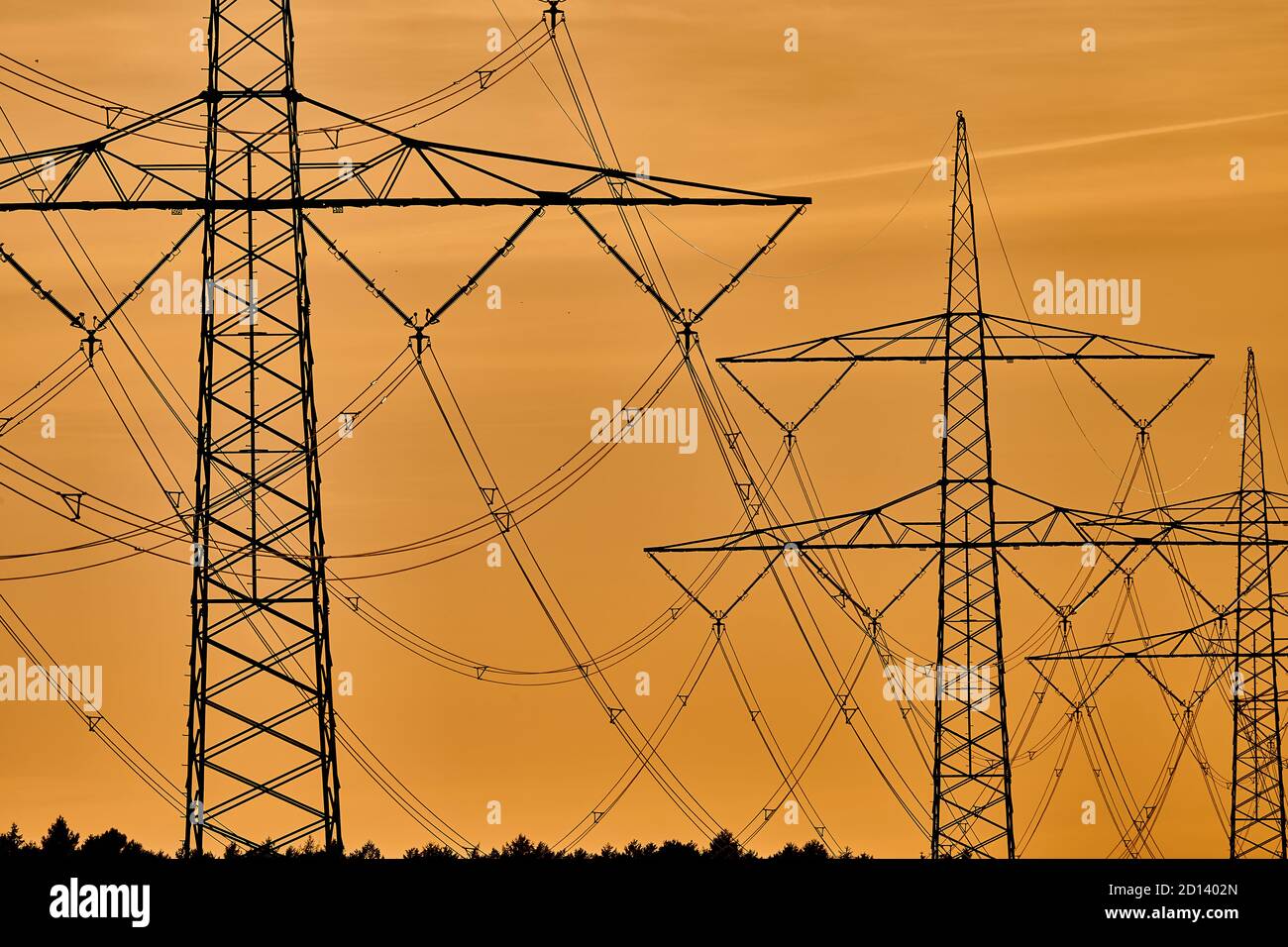 electricity transportation with hgh voltage wire on pylon Stock Photo ...