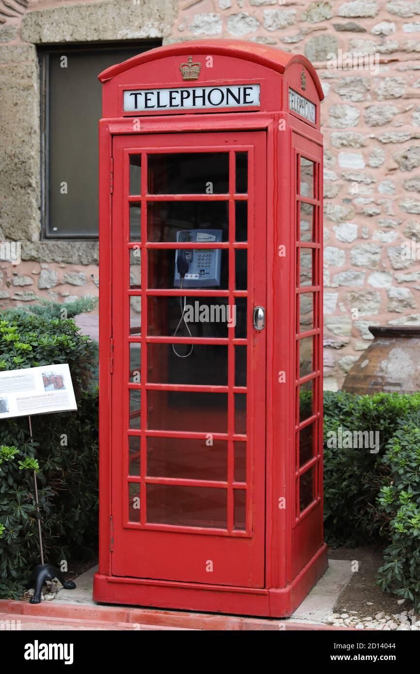 The red telephone box, a telephone kiosk for a public telephone Stock ...