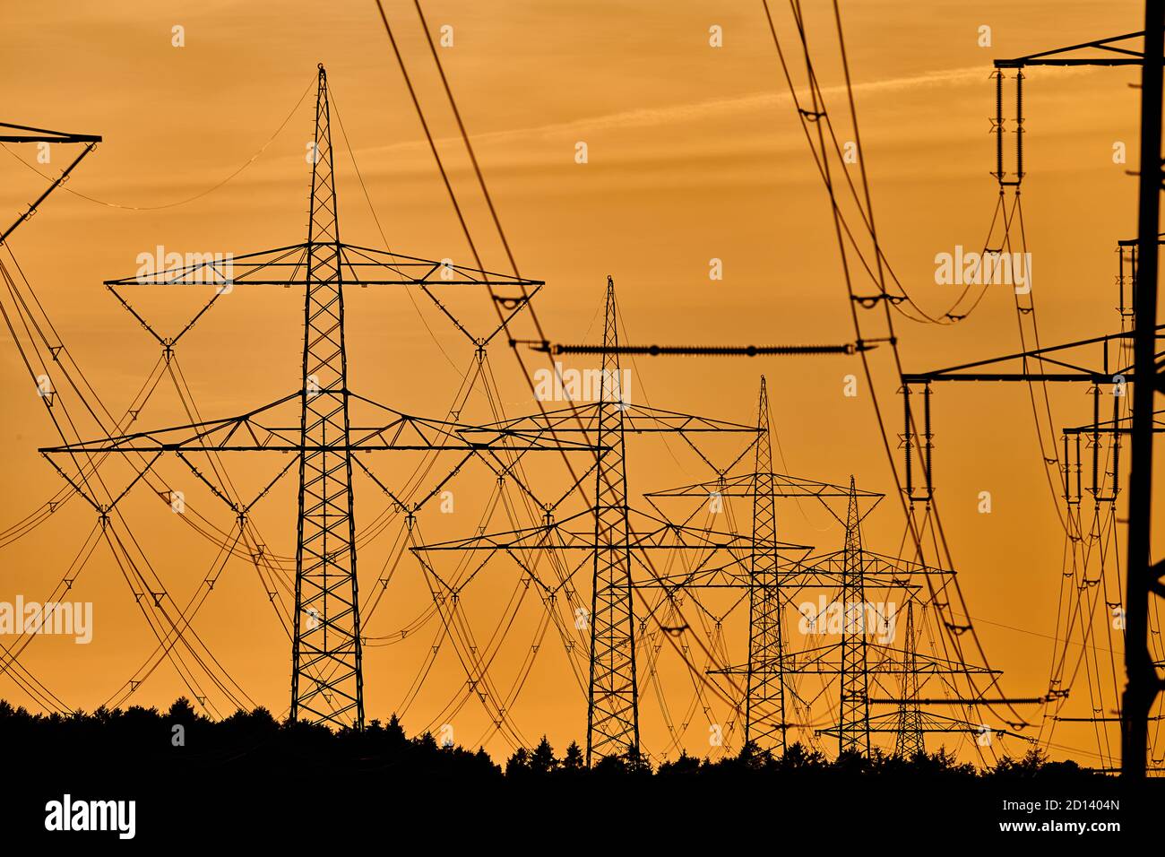 electricity transportation with hgh voltage wire on pylon Stock Photo ...