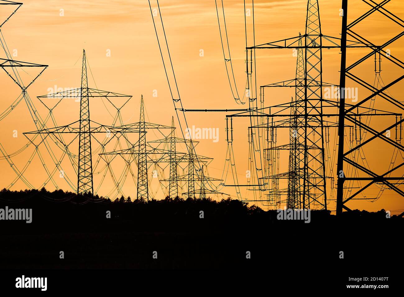 electricity transportation with hgh voltage wire on pylon Stock Photo ...