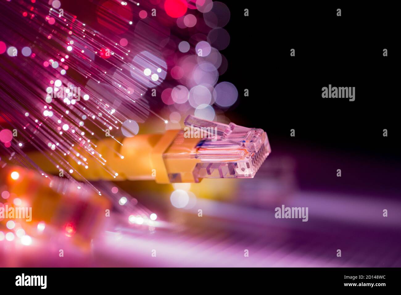 network connection cable with optical fiber Stock Photo - Alamy