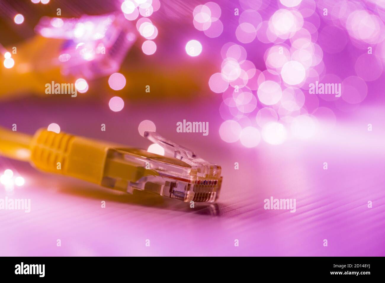 network connection cable with optical fiber Stock Photo - Alamy