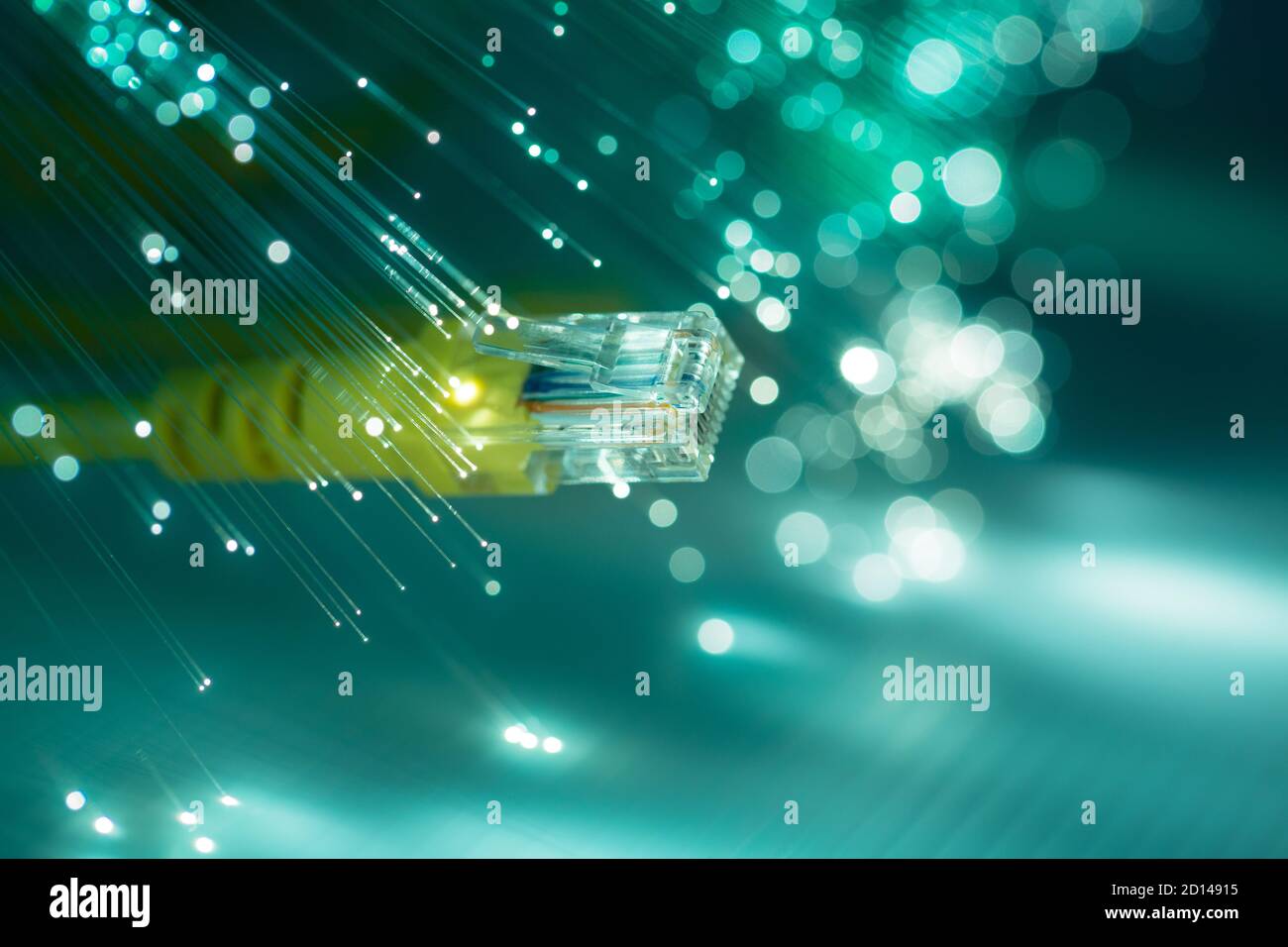network connection cable with optical fiber Stock Photo - Alamy