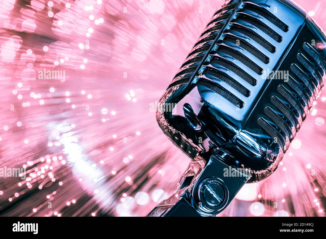 old vintage microphone with optical fibers Stock Photo - Alamy