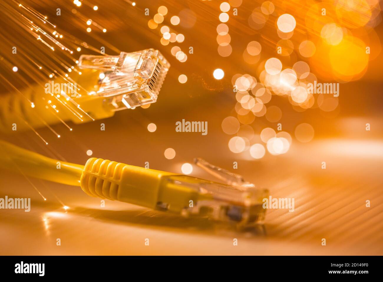 network connection cable with optical fiber Stock Photo - Alamy