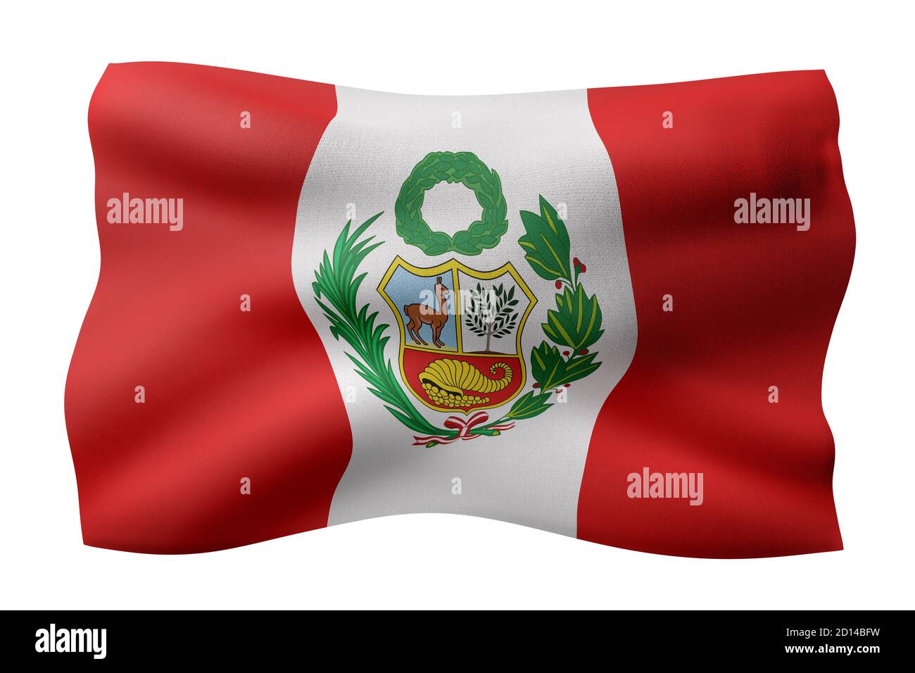 3d rendering of a national Peru flag isolated on white background Stock ...