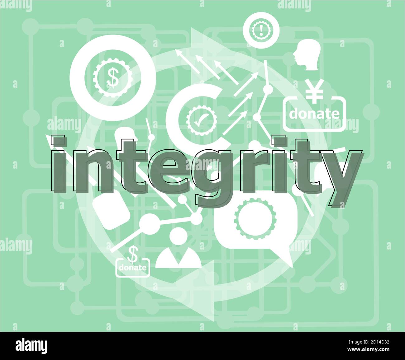 Text Integrity. Business concept . Infographic template. Flat design ...