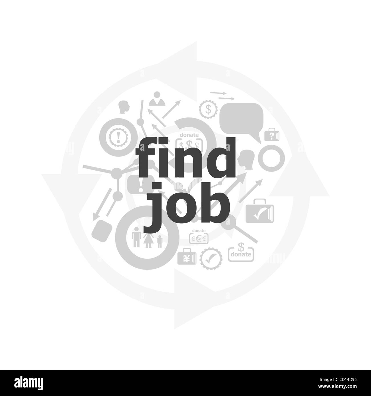 find jobs on digital touch screen, business concept . Icon and button ...