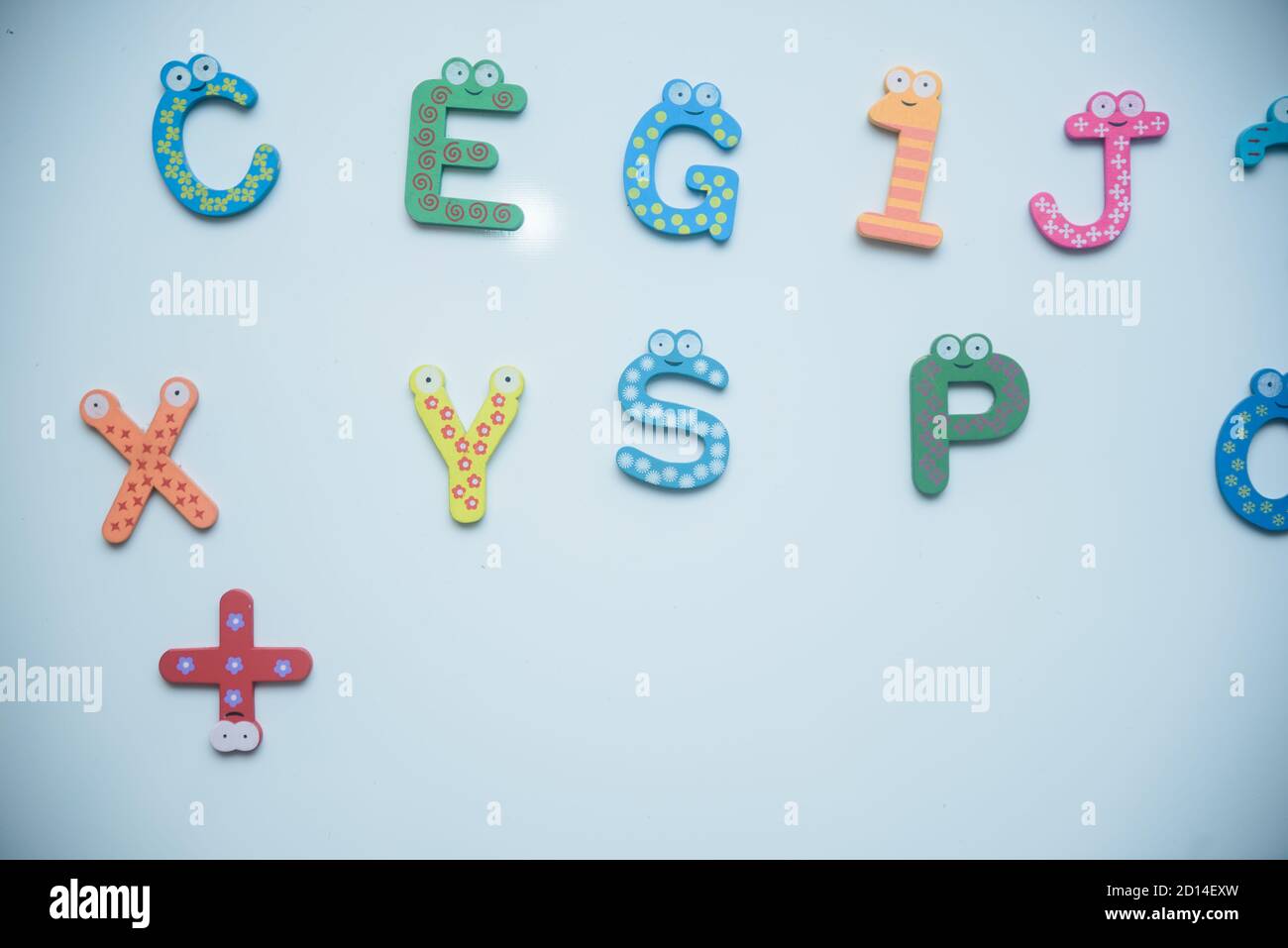 Detailed plastic letters on a pure white background Stock Photo - Alamy