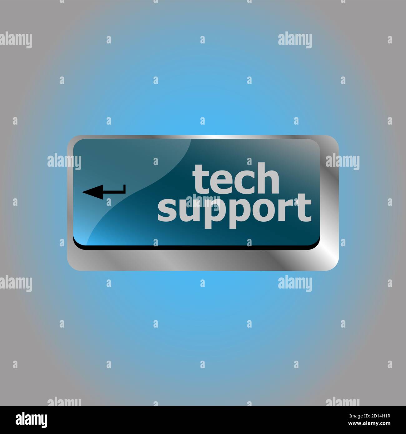 Personal computer keyboard with key tech support Stock Photo - Alamy