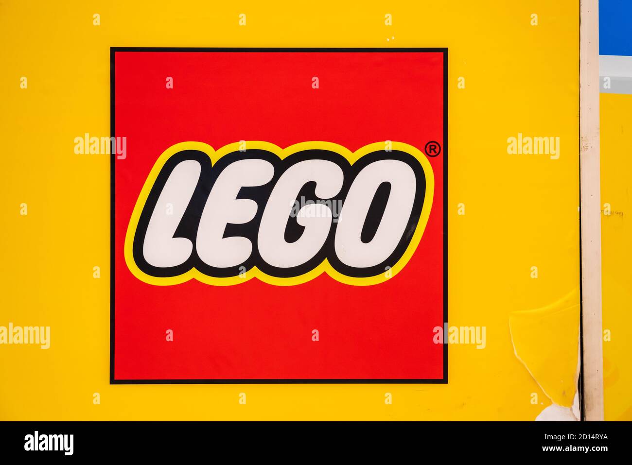 Danish toy production company Lego logo seen in Shenzhen Stock Photo ...