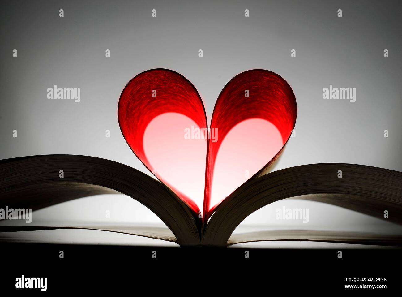 Book with heart shaped pages showing a love of reading books and ...