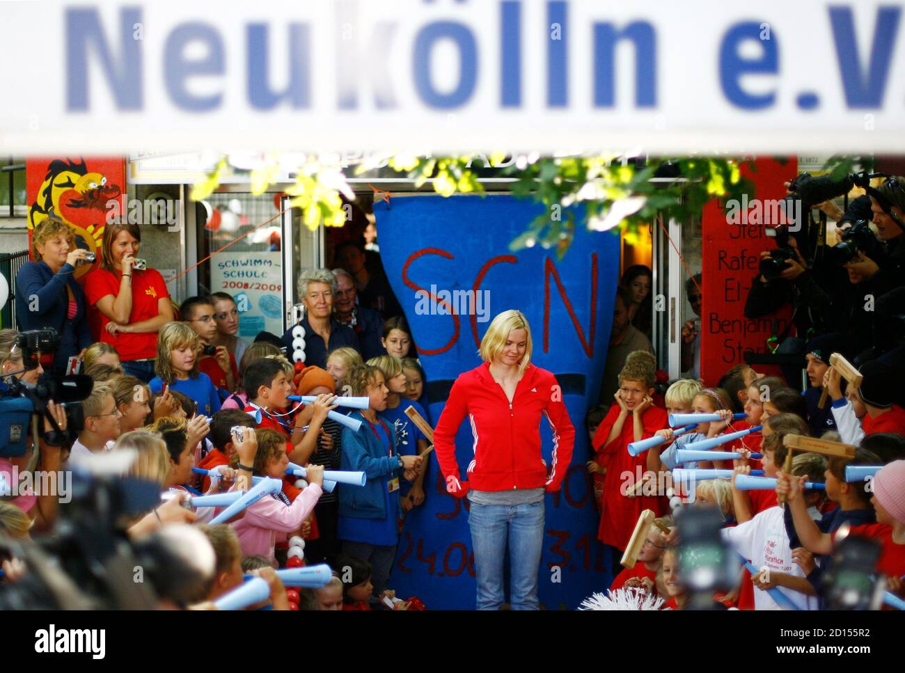 Britta steffen germany arrives 50m hi-res stock photography and images ...