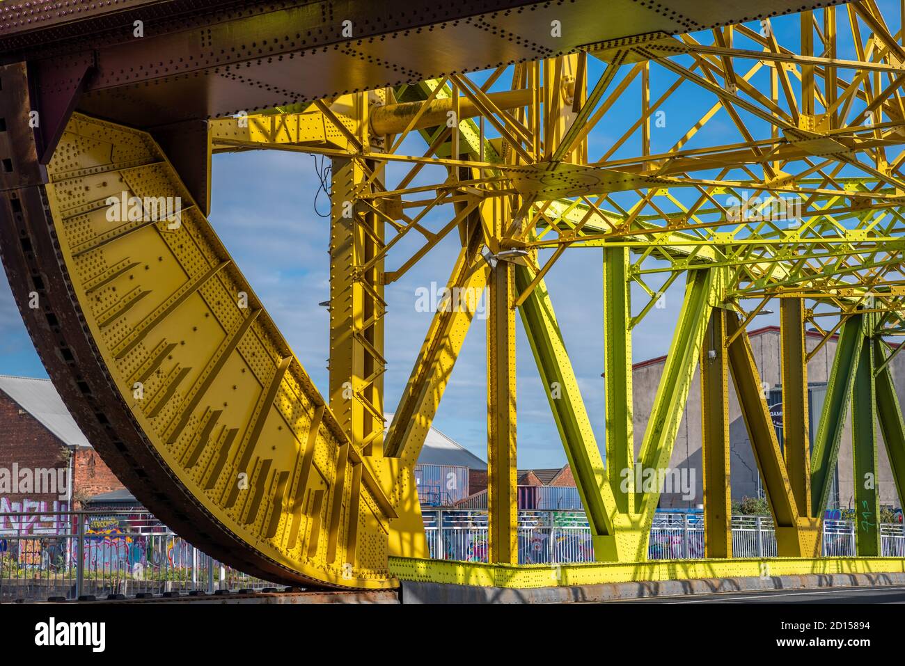 Yellow metal work Drypool bridge is a Scherzer-type rolling bascule ...