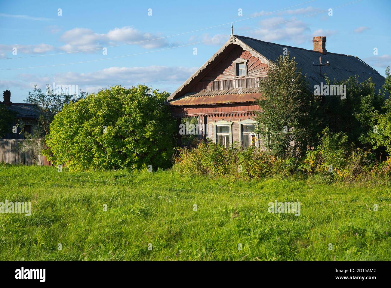 Old wooden house in Russian village Stock Photo - Alamy