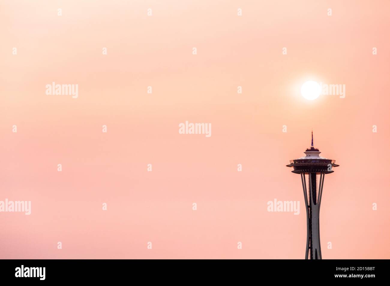 The Iconic Space Needle in Seattle, Washington, at sunset, with ...