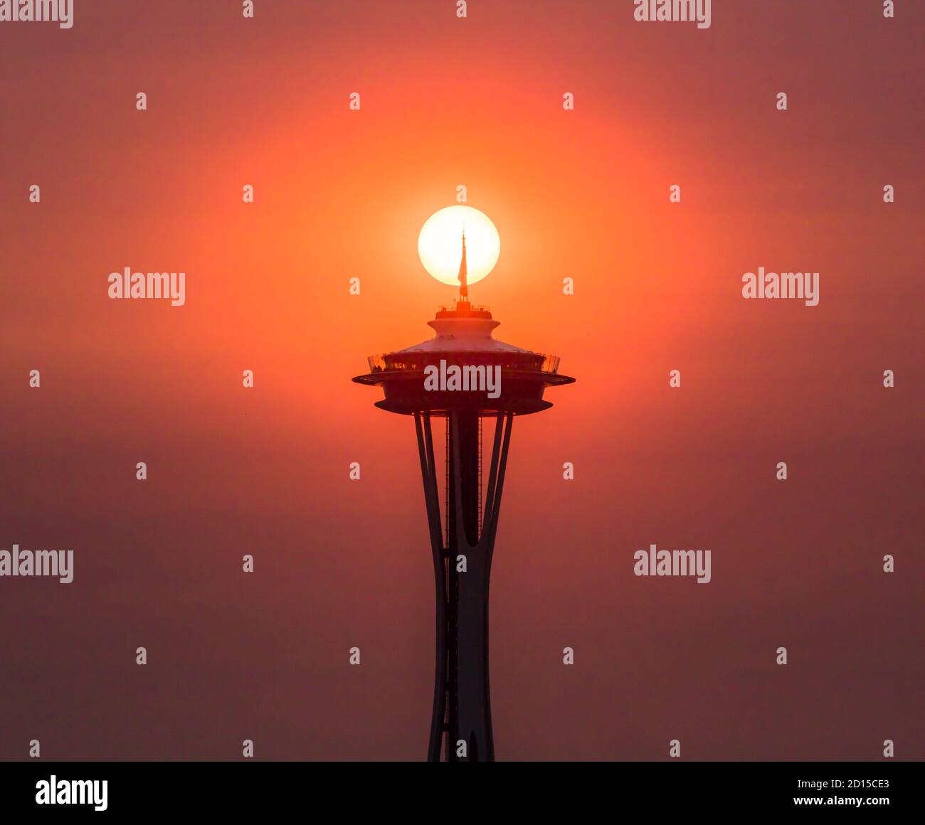 The Iconic Space Needle in Seattle, Washington, at sunset, with ...