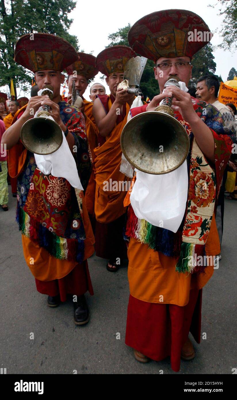Tibetan monks rally hi-res stock photography and images - Alamy