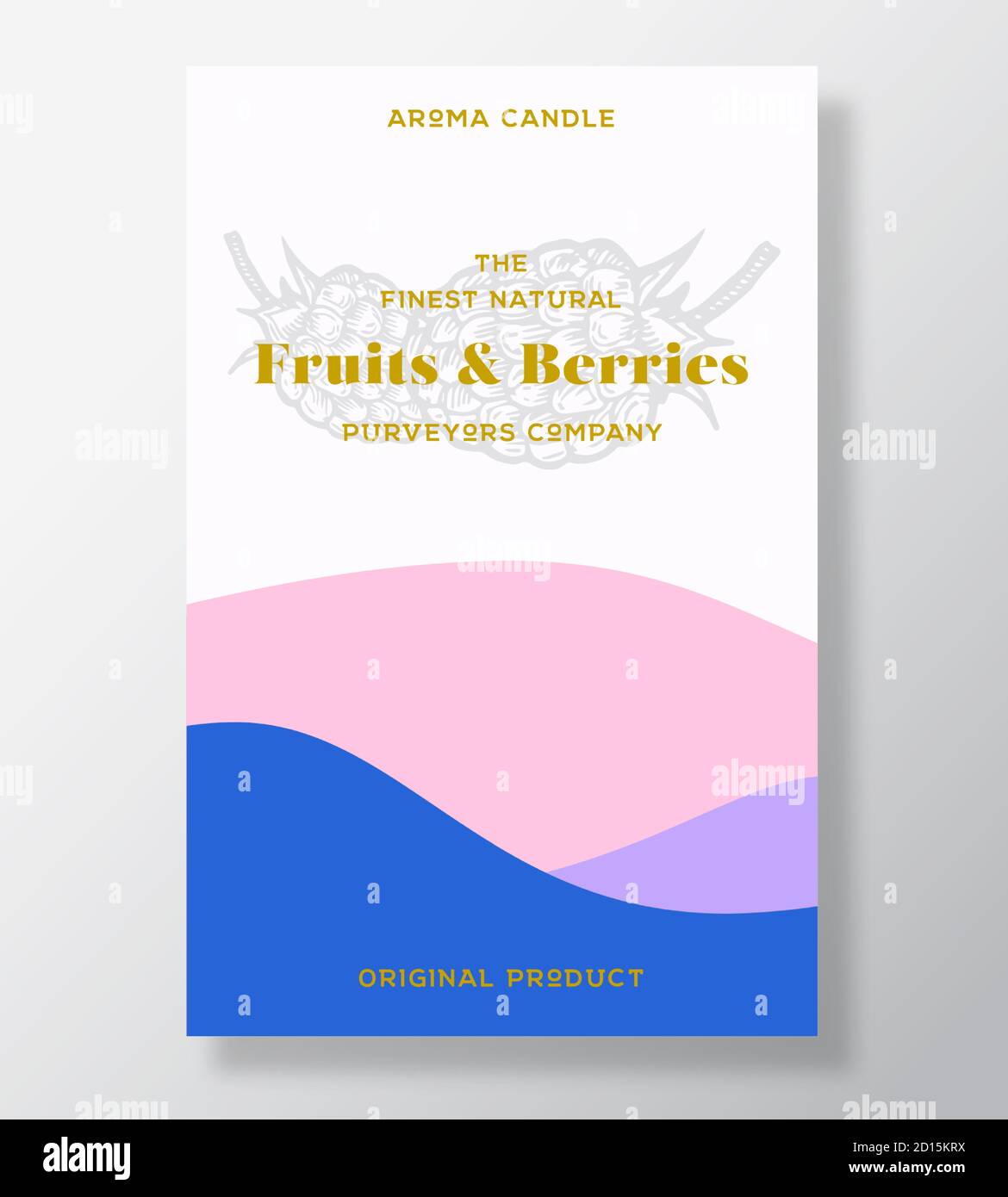 Aroma candle vector label template. Fruits and berries scent from local ...