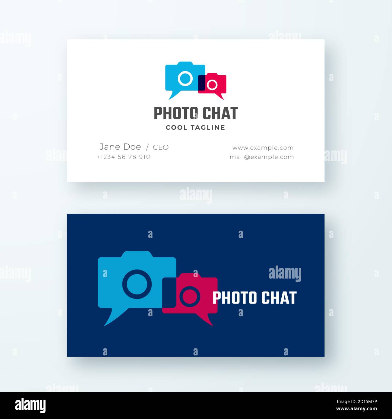 Photo Chat Abstract Vector Logo and Business Card Template. Talking ...