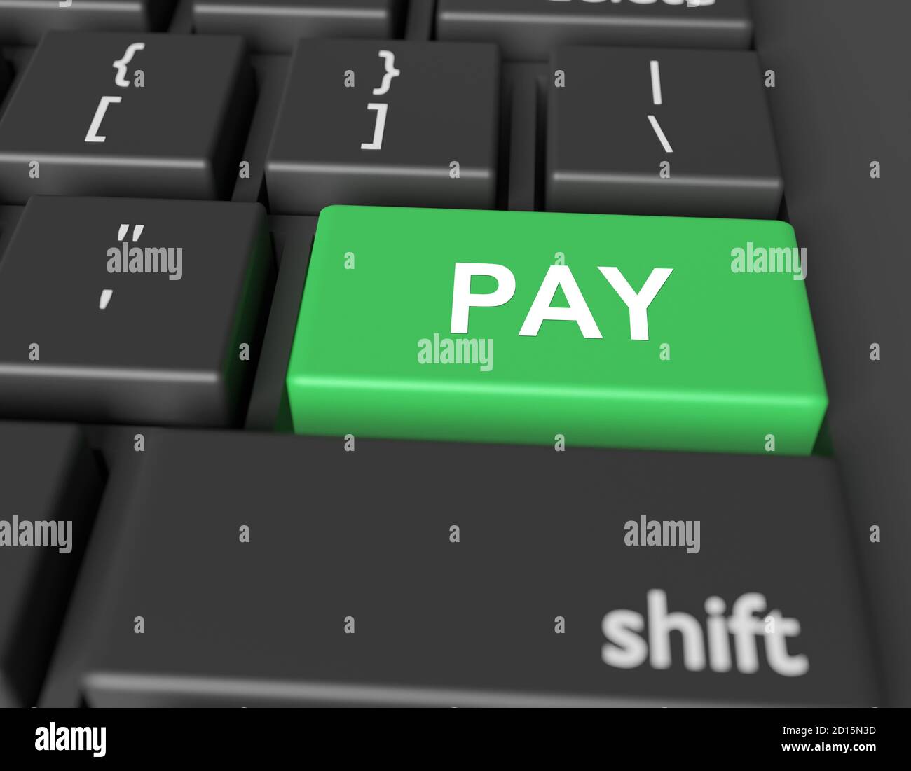 Pay concept. Word PAY on button of computer keyboard. 3d rendering ...