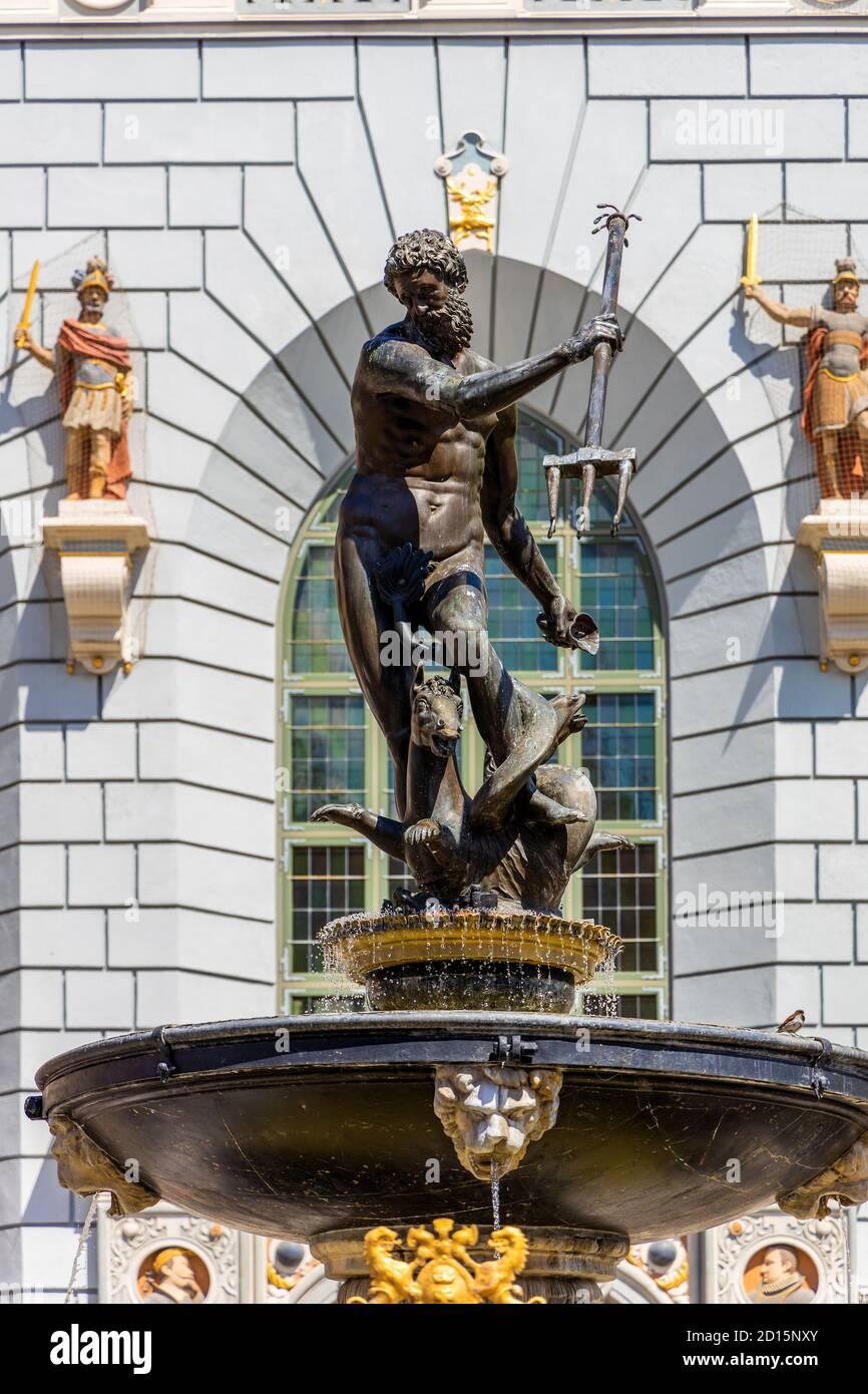 Gdansk, Pomerania / Poland - 2020/07/14: Neptune Fountain - Fontanna ...