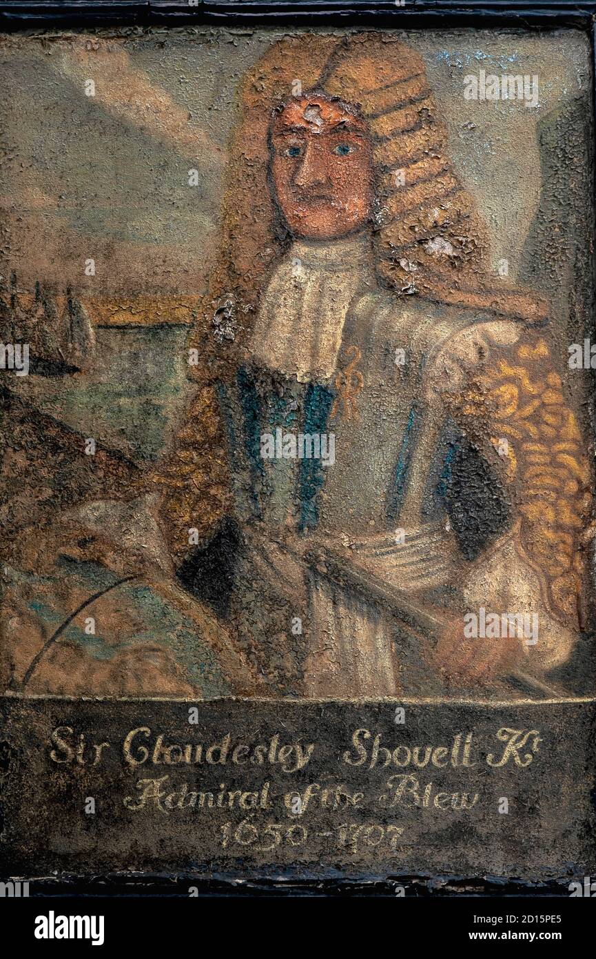 British Admiral of the Fleet Sir Cloudesley Shovell (c. 1650-1707) who ...