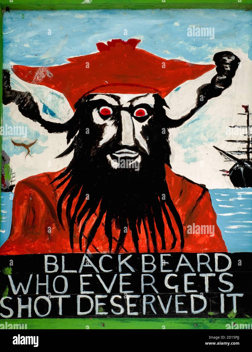 Blackbeard. Fearsome English Caribbean pirate, Edward Teach or Thatch ...