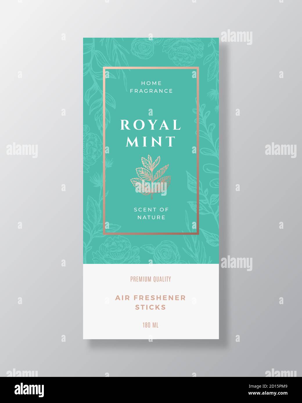 Mint Spice Home Fragrance Abstract Vector Label Template. Hand Drawn ...