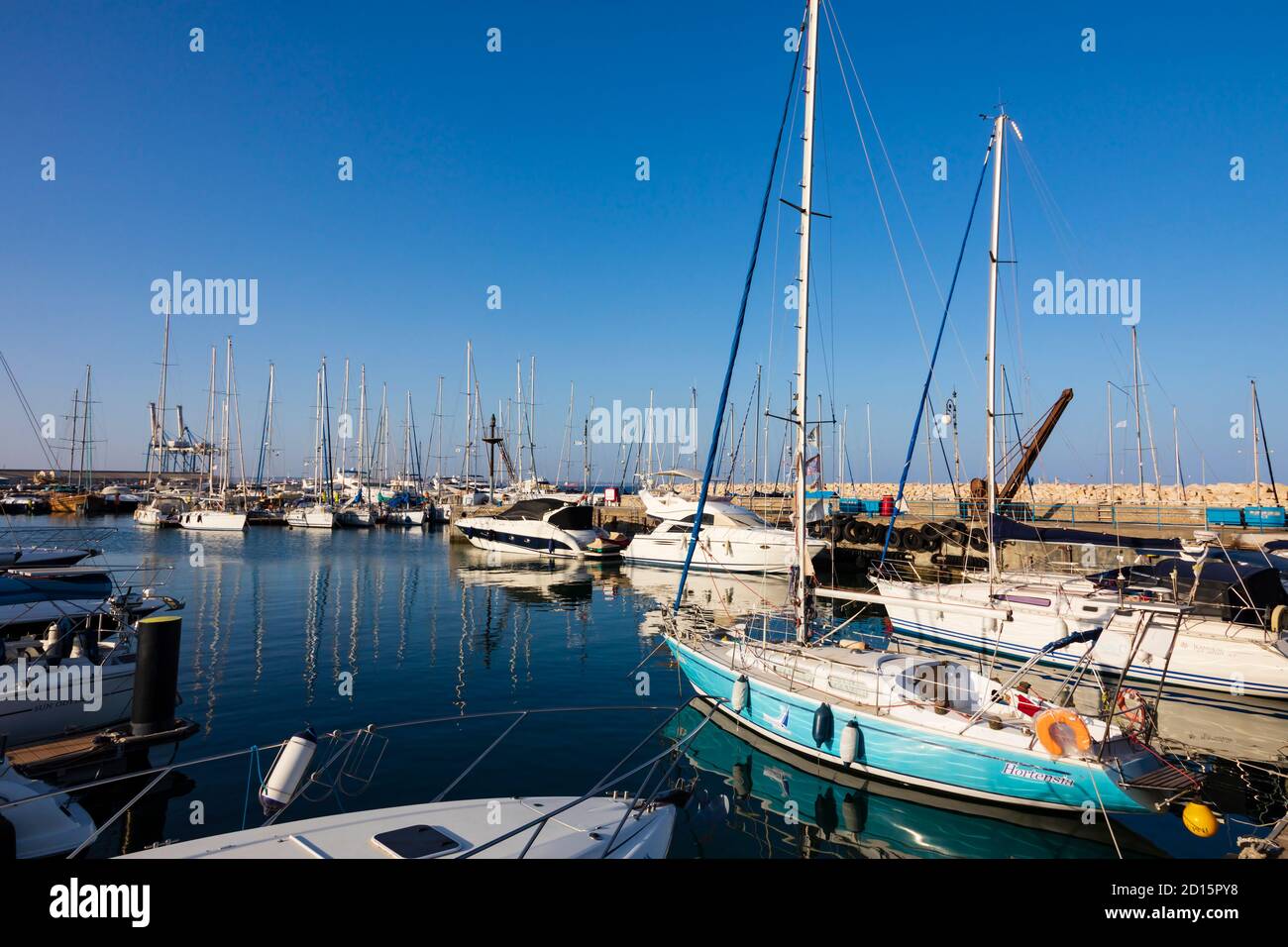 Yachts and boats moored in Larnaca Marina, Cyprus Stock Photo - Alamy