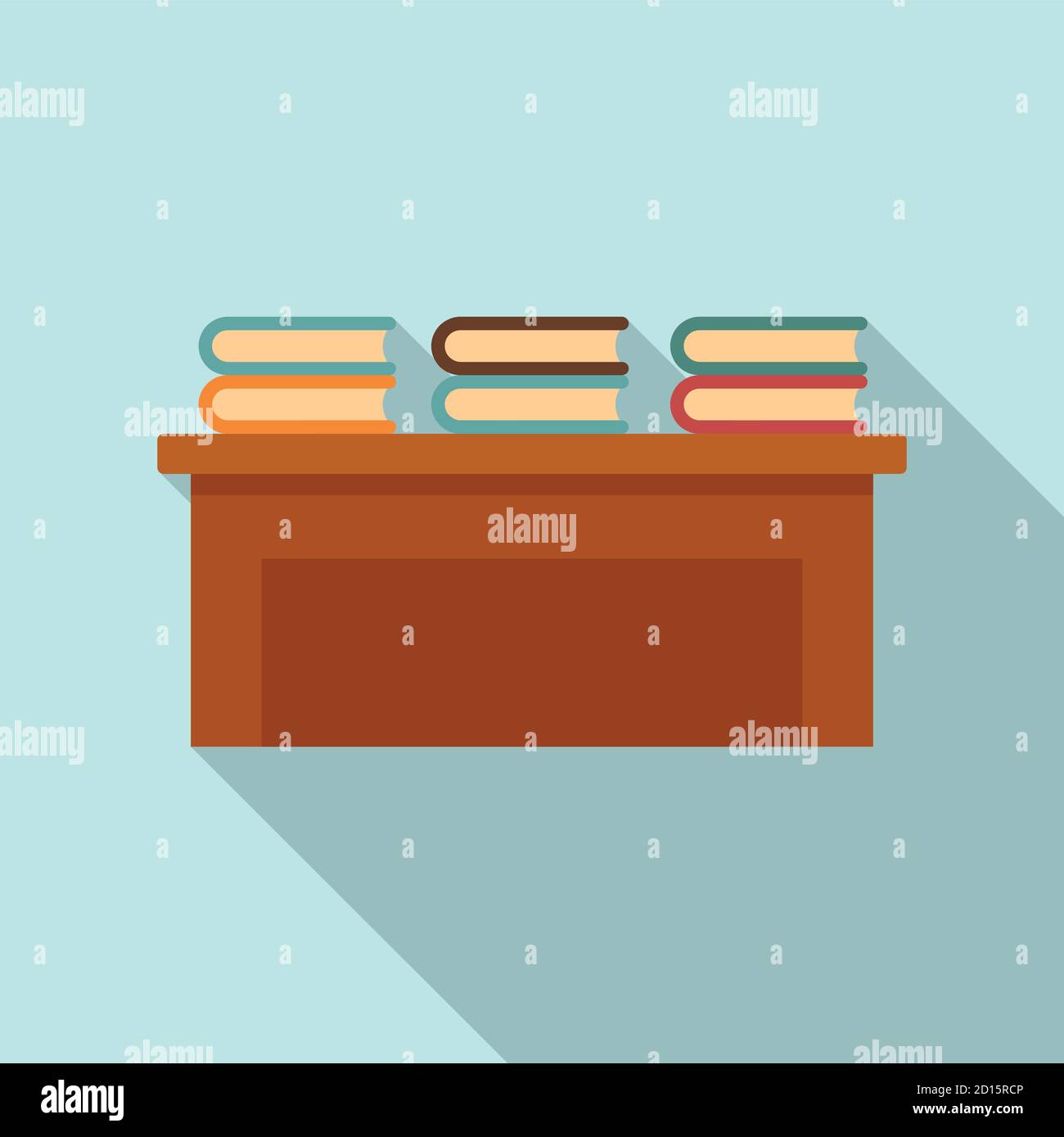 Library book desktop icon. Flat illustration of library book desktop ...