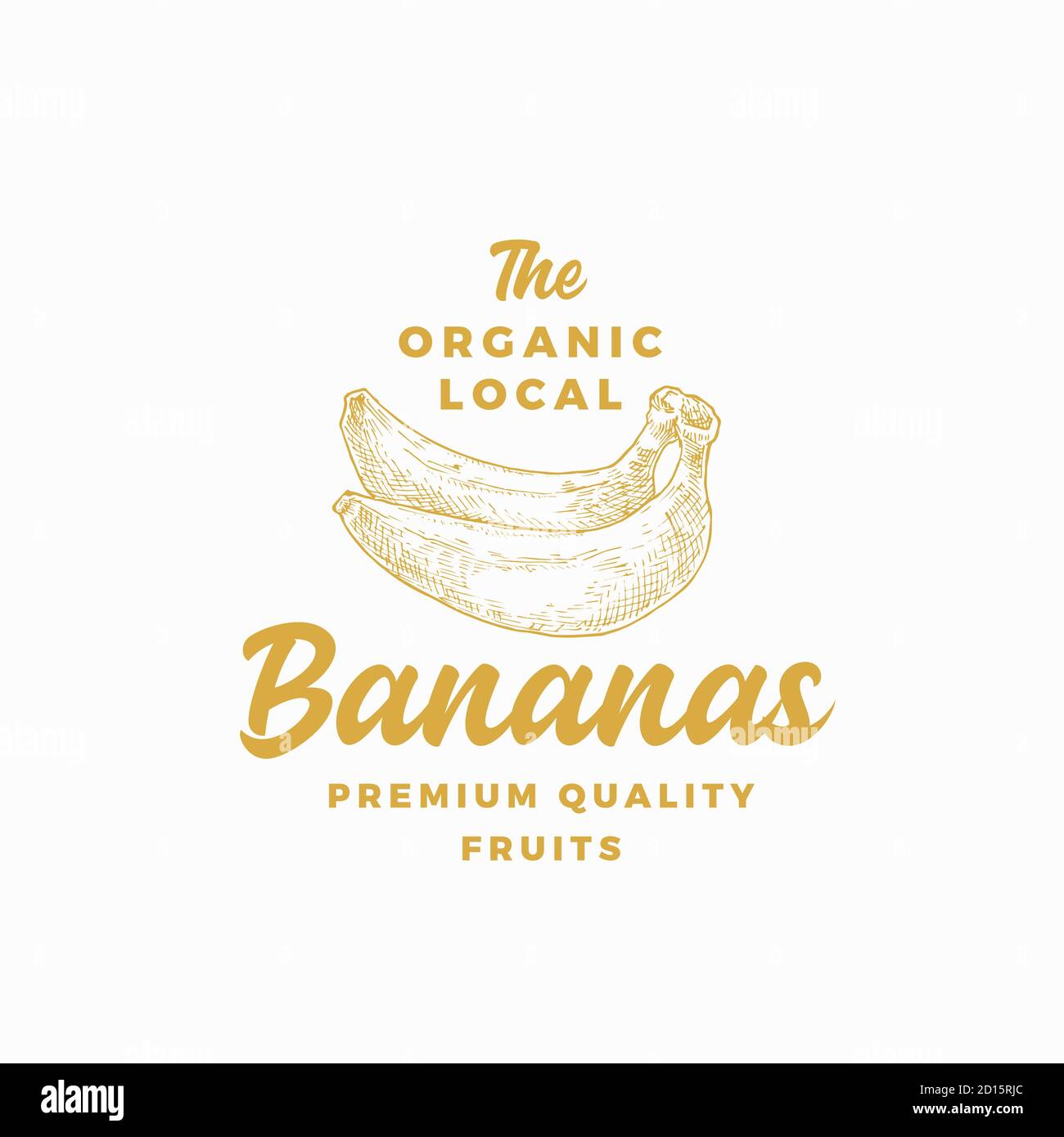 Organic Local Bananas Abstract Vector Sign, Symbol or Logo Template ...