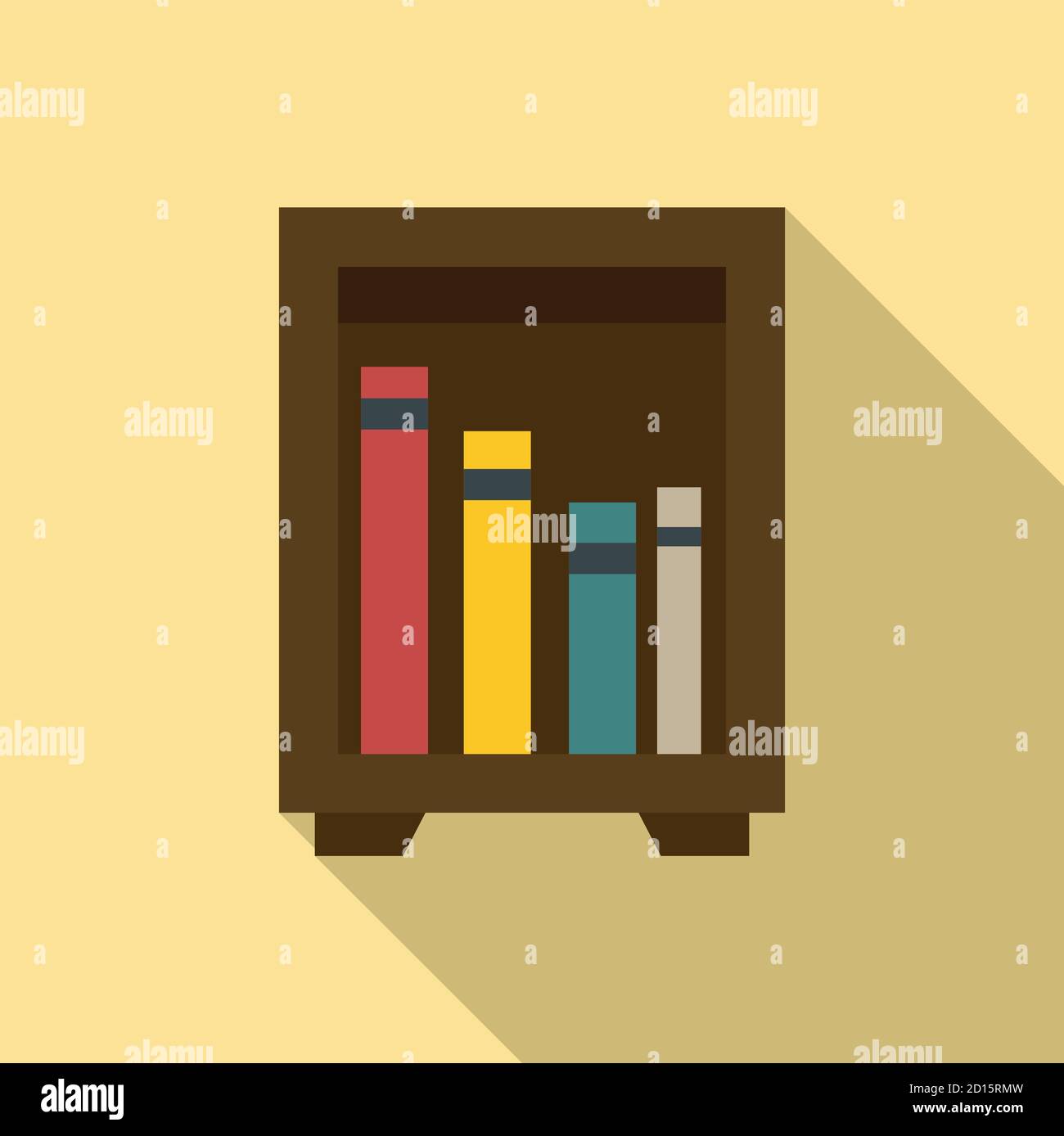 Library street box icon. Flat illustration of library street box vector ...