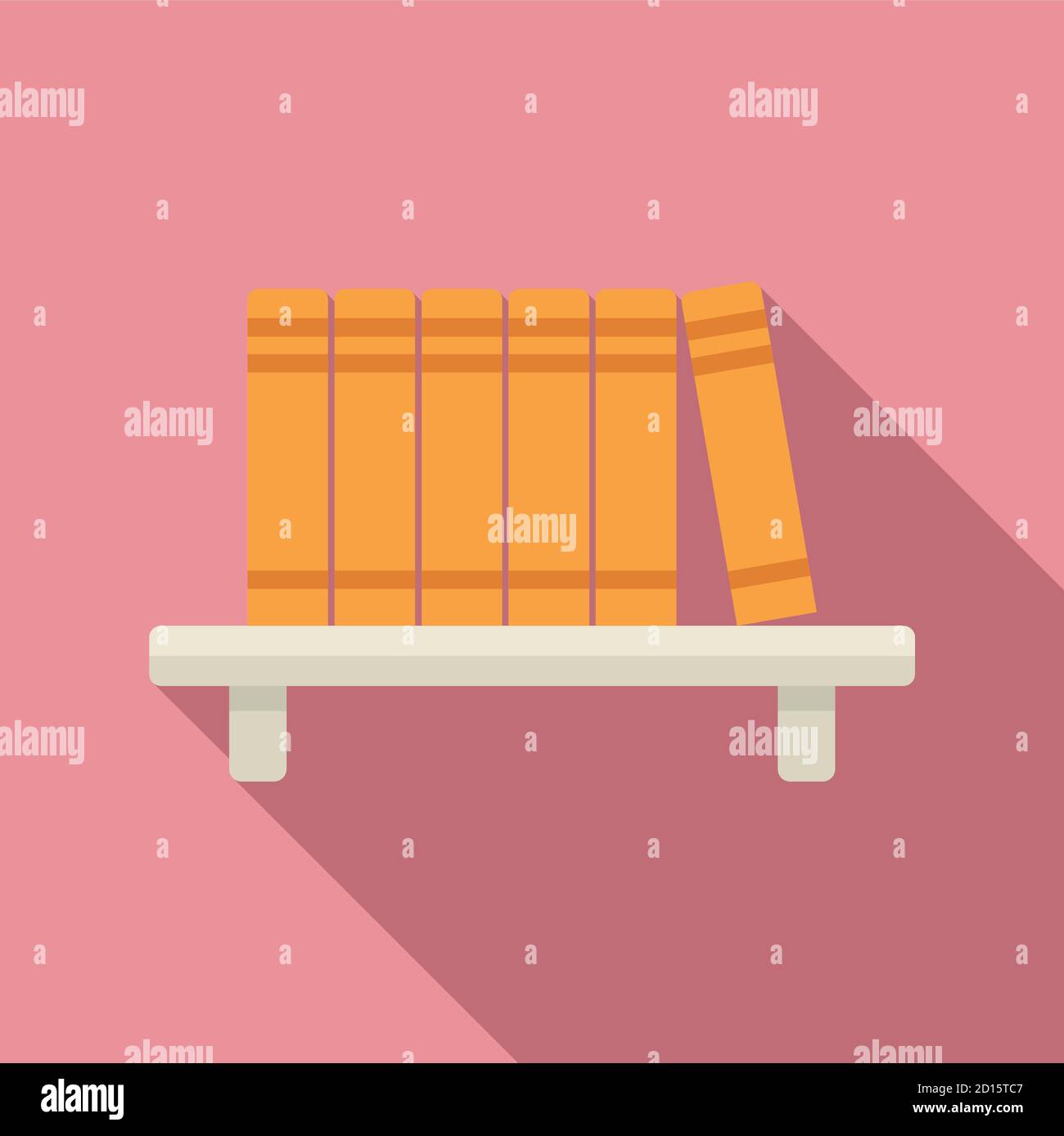 Library book shelf icon. Flat illustration of library book shelf vector ...