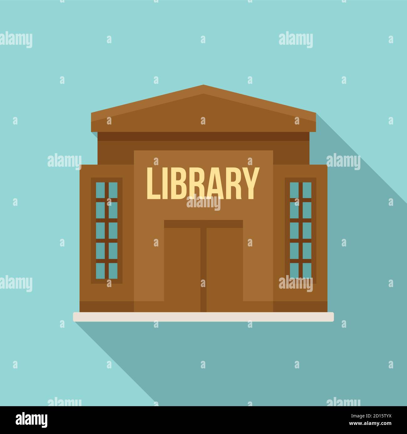 Library building icon. Flat illustration of library building vector ...