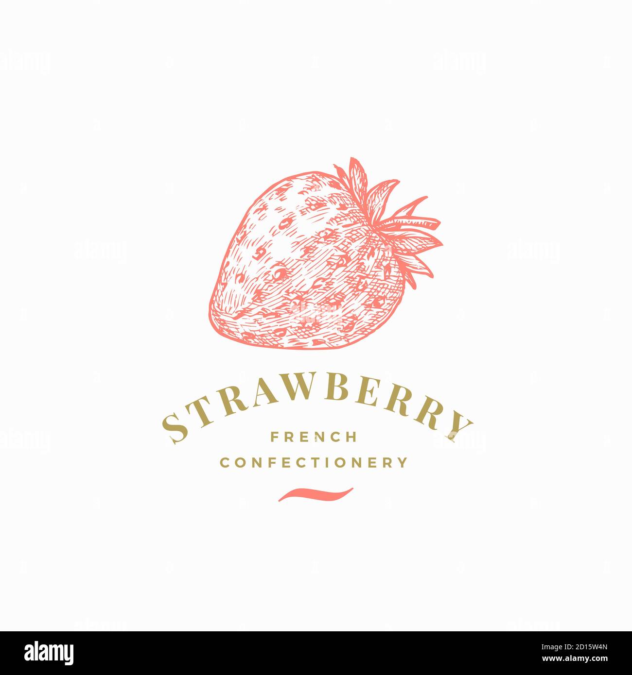 Strawberry Confectionary Abstract Vector Sign, Symbol or Logo Template ...