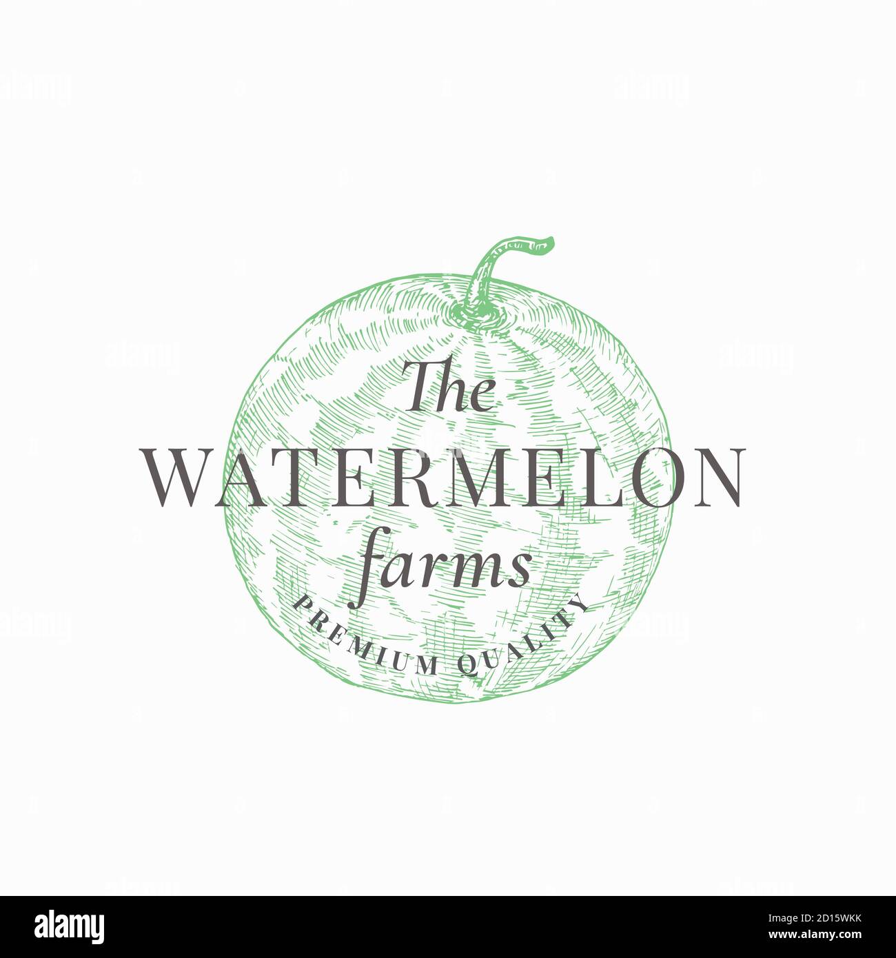 Watermelon Farms Abstract Vector Sign, Symbol or Logo Template. Hand ...