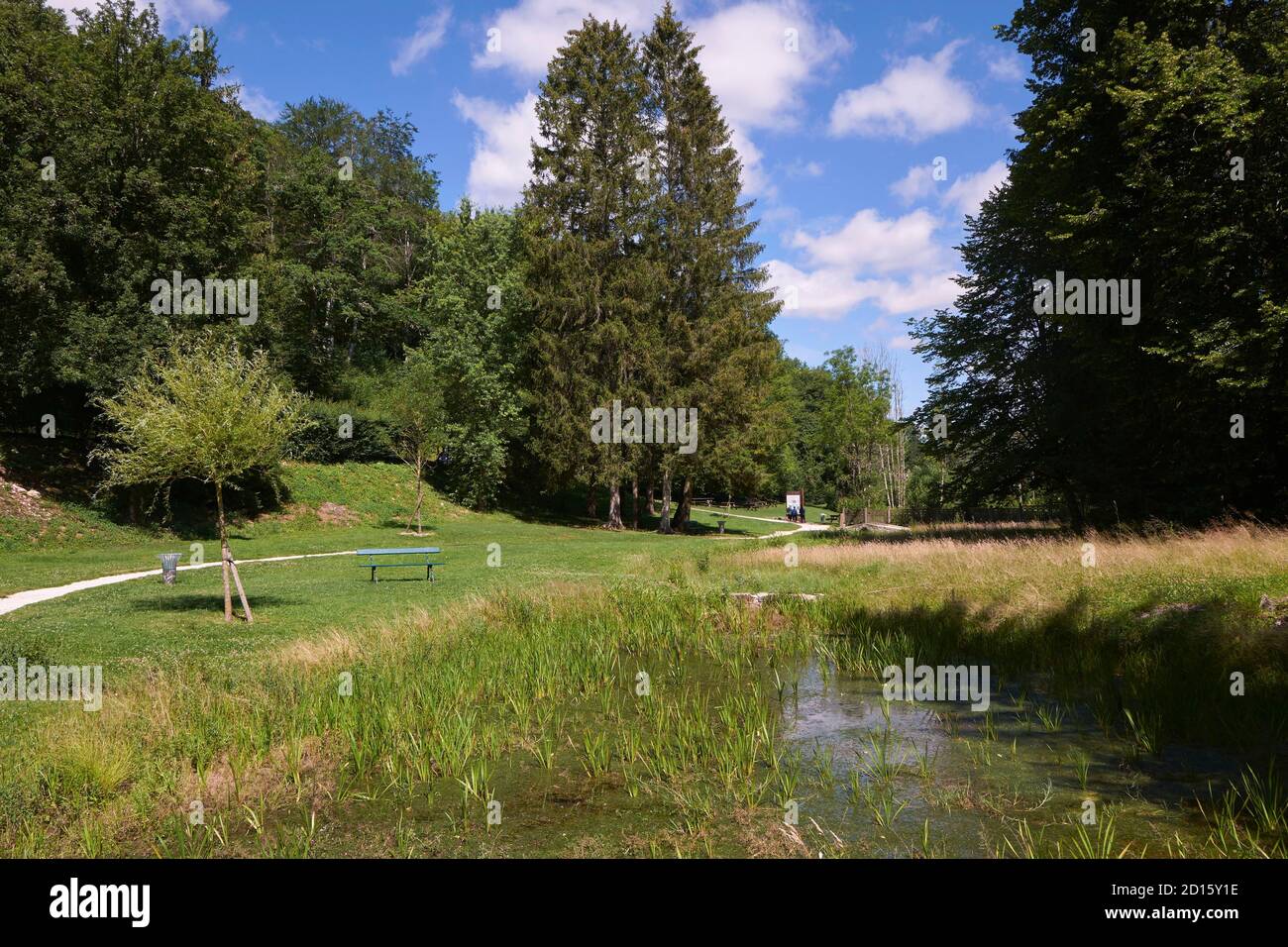 France, Cote d'Or, Source Seine, site of the sources of the Seine river ...
