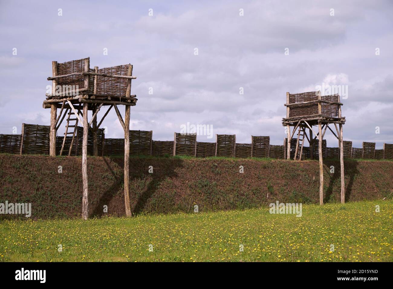 France, Cote d'Or, Alise Sainte Reine, Reconstruction of the Roman ...