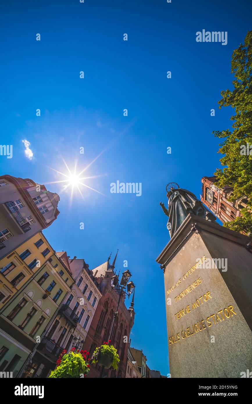 A vertical shot of Nicolaus Copernicus Statue in Torun, Poland Stock ...