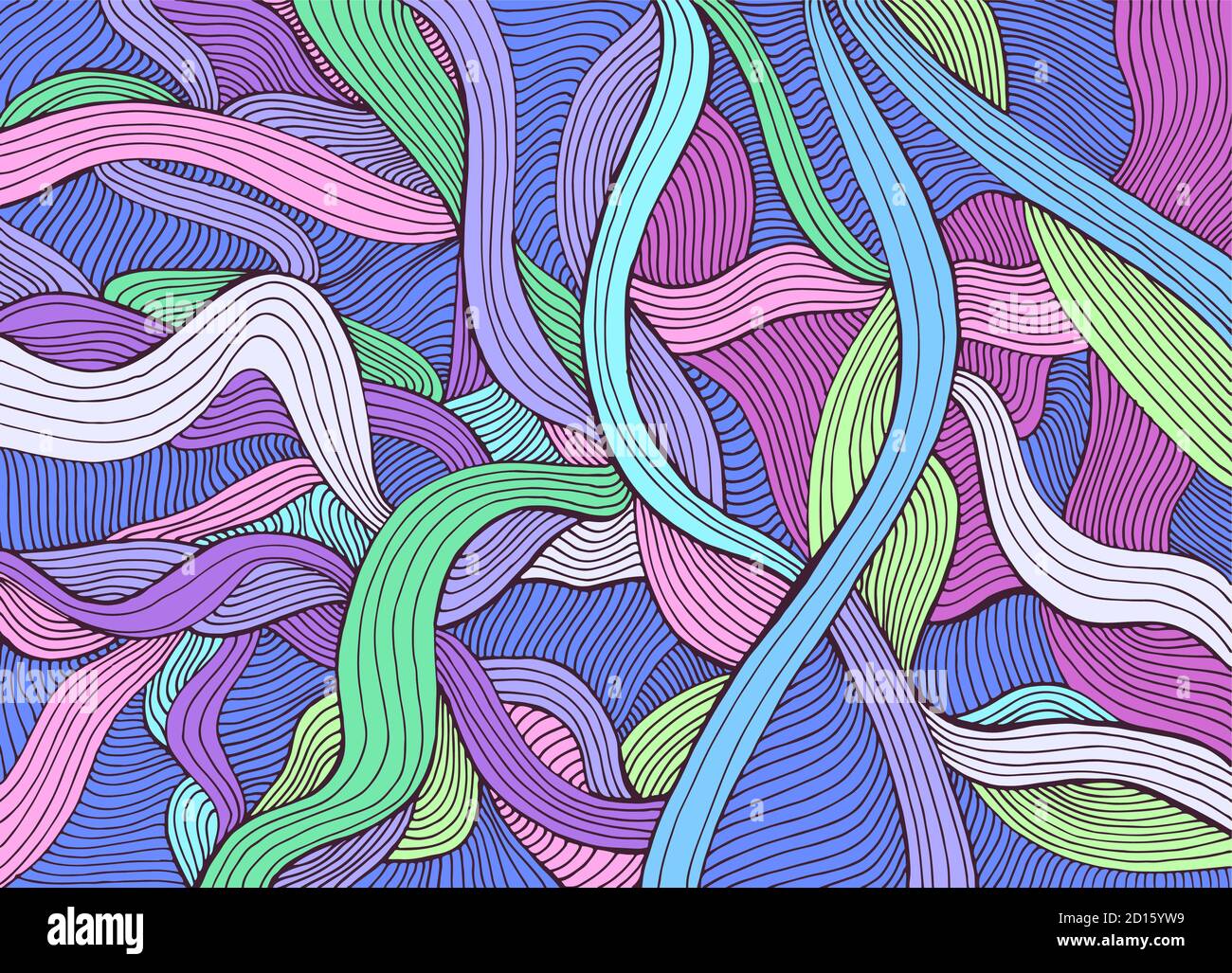 Abstract lines art pattern, colorful background. Decorative psychedelic ...