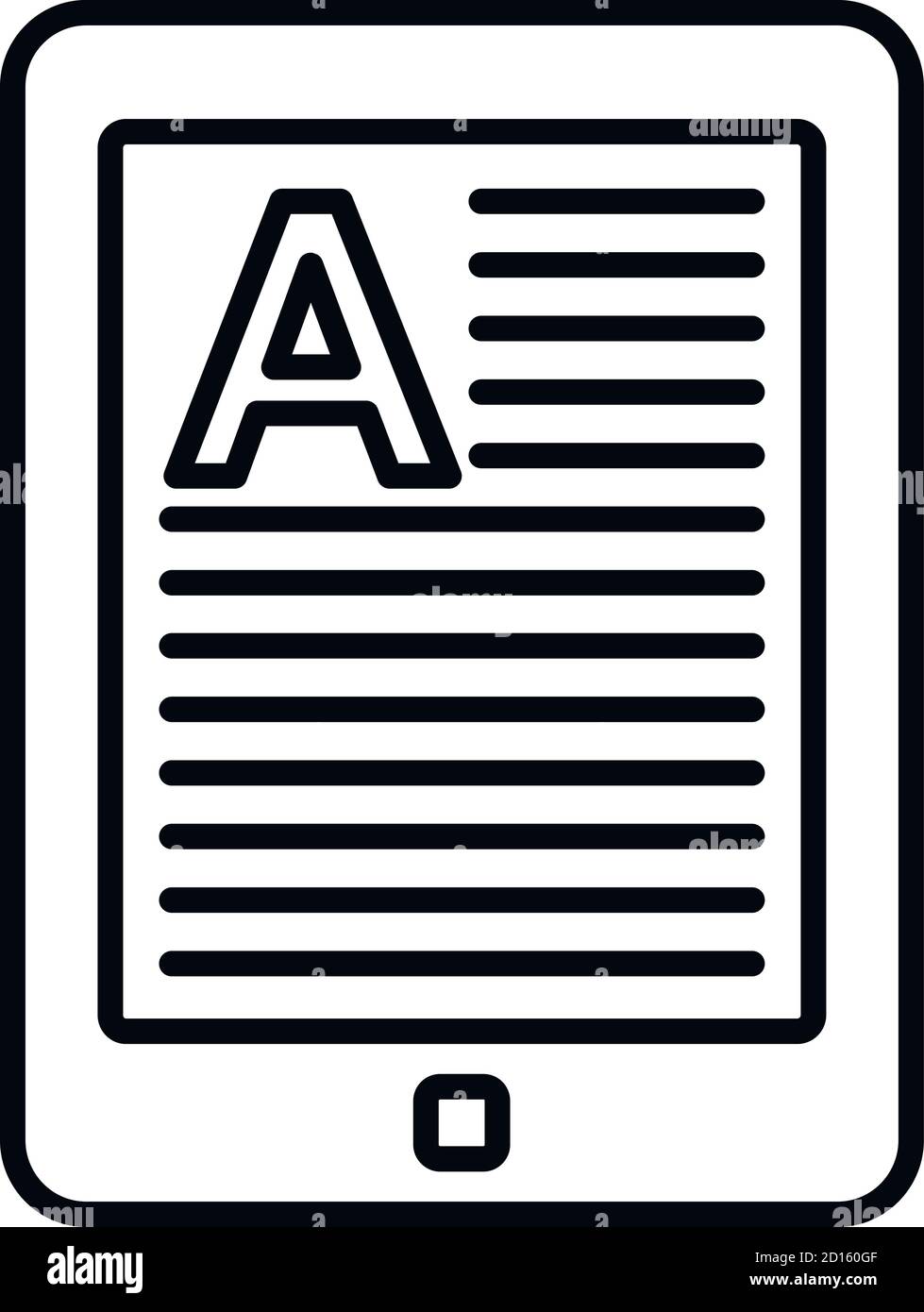 Library tablet reader icon. Outline library tablet reader vector icon ...