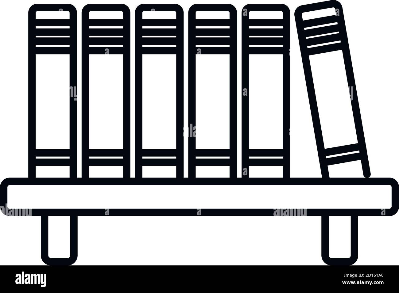 Library book shelf icon. Outline library book shelf vector icon for web ...